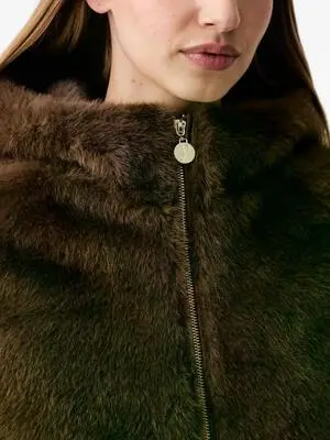 Joseph Ribkoff Hooded Faux Fur Jacket