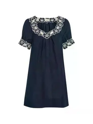 Rixo Cristina Floral-lace Shift Mini Dress - Blue