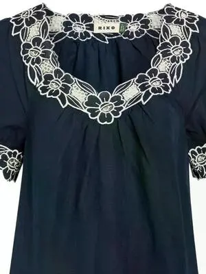 Rixo Cristina Floral-lace Trim Shift Mini Dress - Blue