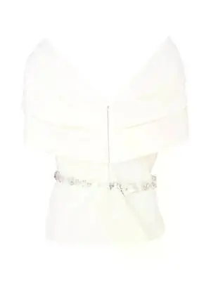Safiyaa Loura Crystal-embellished Off-shoulder Blouse