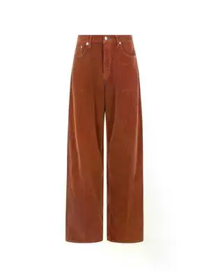 HAIKURE Corduroy Wide-leg Trousers - Brown