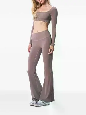 GOD SAVE QUEENS Ruched Cropped T-shirt - Neutrals