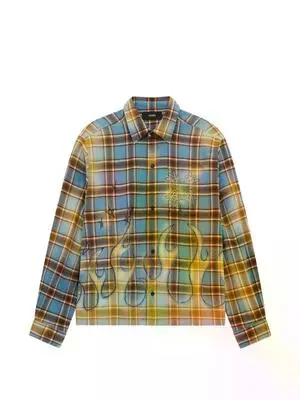 Amiri Ma Quad Bleached Flannel Shirt