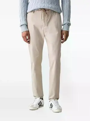 JOOP! Drawstring-waist Logo-patch Trousers - Neutrals