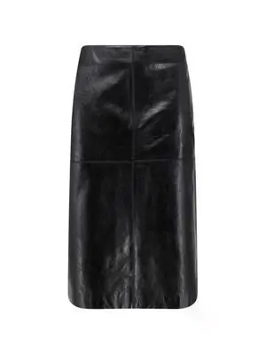 Soeur Gwen Leather Midi Skirt - Black