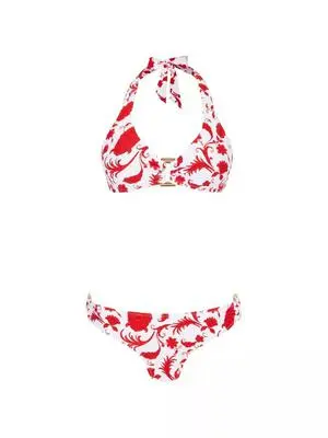 Heidi Klein Evia Floral-print Halterneck Bikini - White