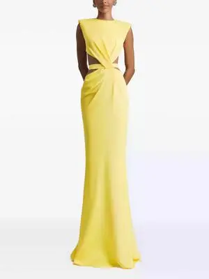 GEMY MAALOUF Cut-out Twisted-detail Maxi Dress - Yellow