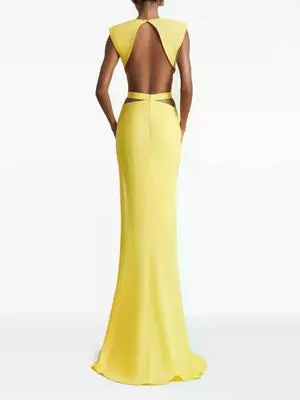 GEMY MAALOUF Cut-out Twisted-detail Maxi Dress - Yellow