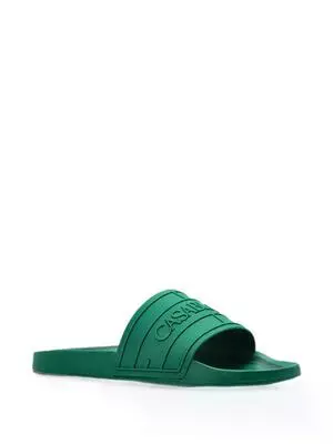 Casablanca Logo-embossed Slides - Green