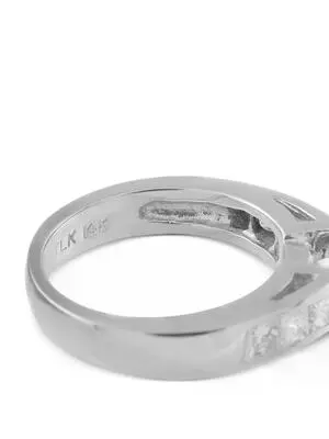 LB EXCLUSIVE 14k White Gold Radiant-cut Diamond Ring With Princess-cut Diamonds