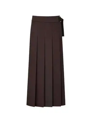 P.a.r.o.s.h Belted Pleated Midi Skirt