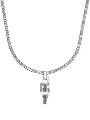 DESMOS Miami Sun Cubic Zirconia Pendant Necklace - Silver