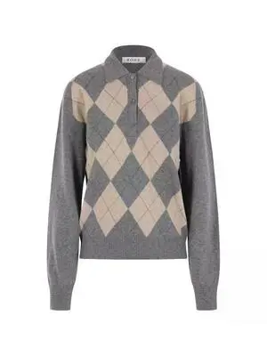RÓHE Argyle-check Long-sleeve Sweater