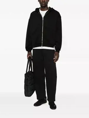 WOC Zip-up Hoodie With Textured Jersey