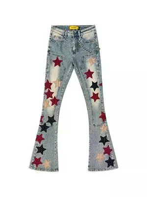 GUAPI Star-appliqué Chain-detail Jeans - Blue