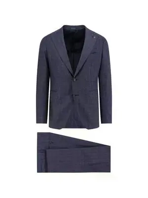 Tagliatore Checked Single-breasted Suit - Blue