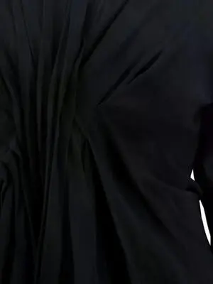 SEMICOUTURE Draped Asymmetric Hem Top - Black