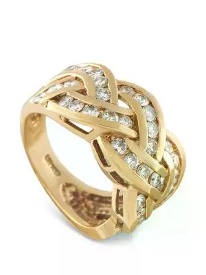 LB EXCLUSIVE Diamond Braided Ring In 14k Yellow