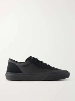 Stone Island Suede-trimmed Canvas Sneakers - Black