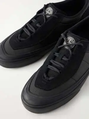 Stone Island Suede-trimmed Canvas Sneakers