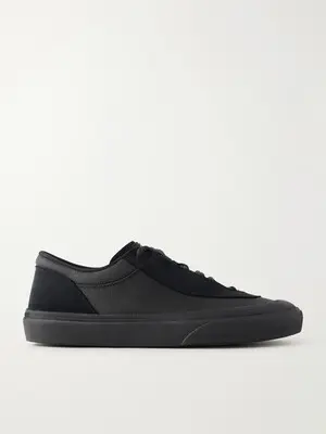 Stone Island Suede-trimmed Canvas Sneakers - Black