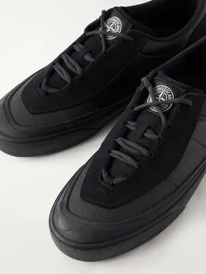 Stone Island Suede-trimmed Canvas Sneakers