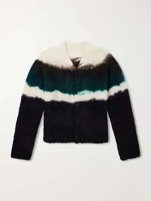 Sacai Chusen-dyed Wool-blend Cardigan - Black