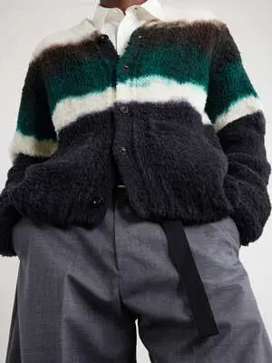 Sacai Chusen-dyed Wool-blend Cardigan