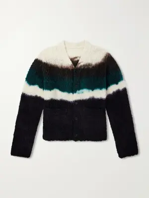 Sacai Chusen-dyed Wool-blend Cardigan - Black