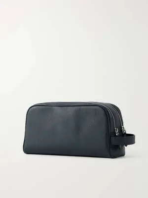 SERAPIAN Full-grain Leather Wash Bag