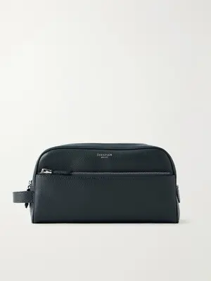 SERAPIAN Full-grain Leather Wash Bag - Blue