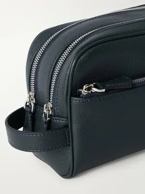 SERAPIAN Full-grain Leather Wash Bag