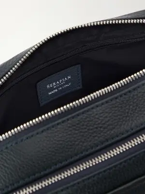 SERAPIAN Full-grain Leather Wash Bag