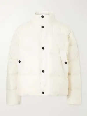 Stone Island Garment-dyed Crinkled-shell Down Jacket - Cream