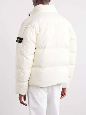 Stone Island Garment-dyed Crinkled-shell Down Jacket