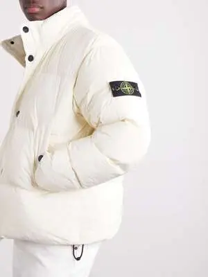 Stone Island Garment-dyed Crinkled-shell Down Jacket