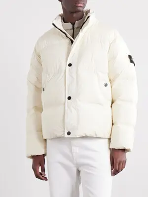 Stone Island Garment-dyed Crinkled-shell Down Jacket
