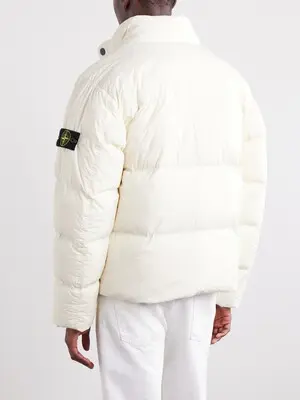 Stone Island Garment-dyed Crinkled-shell Down Jacket