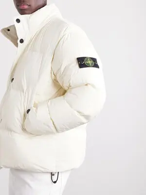 Stone Island Garment-dyed Crinkled-shell Down Jacket