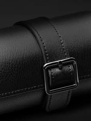Wolf Textured Watch And Jewellery Roll