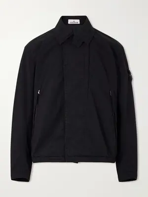 Stone Island Garment-dyed Shell Jacket - Black