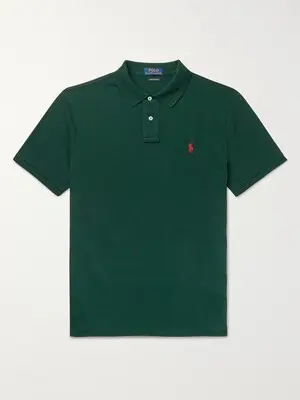 Polo Ralph Lauren Slim-fit Logo-embroidered Cotton-piqué Polo Shirt - Green