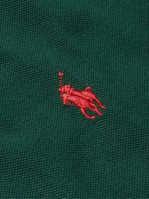 Polo Ralph Lauren Slim-fit Logo-embroidered Cotton-piqué Polo Shirt - Green