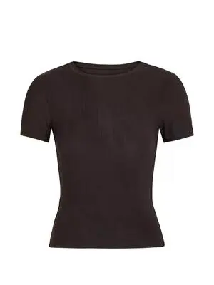 TALA Ribbed-knit Short-sleeves T-shirt - Brown