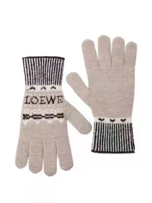 Loewe X Louis Wain Gloves In Wool Blend - Neutrals