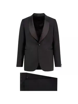 Tagliatore Satin-trim Wool Suit