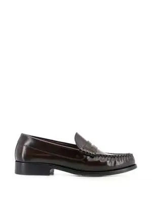 ALOHAS Rivet Leather Loafers - Brown