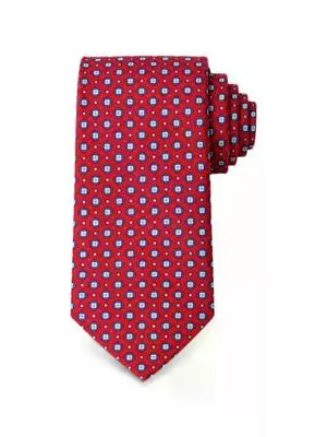 BONA FURTUNA Geometric-print Silk Tie