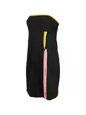 Versace 1997 Mini Strapless Colour-block Dress