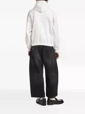 Balenciaga Logo-print Zip-up Hoodie - Neutrals